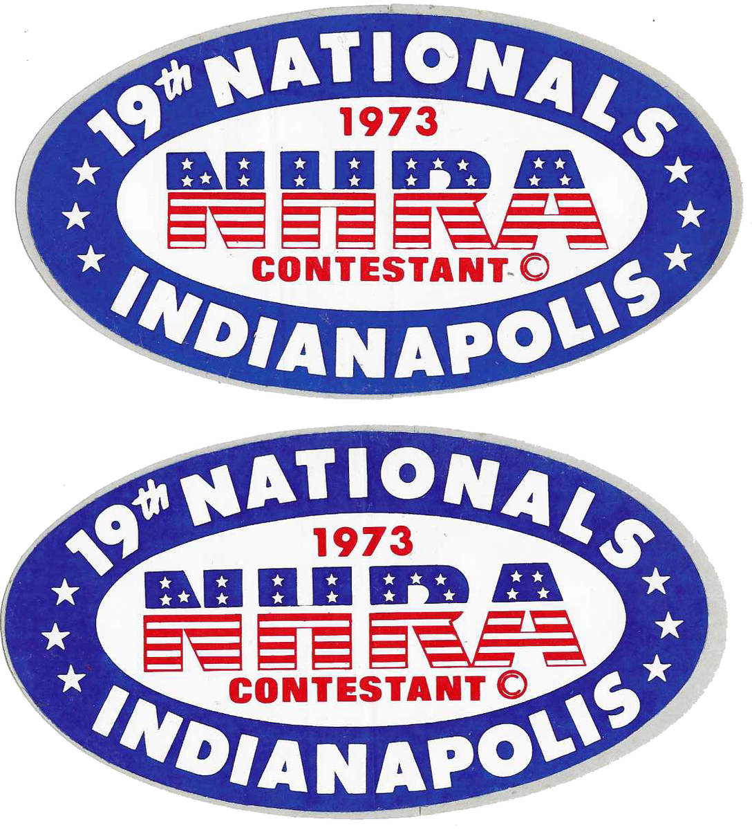 NHRA 1973 US Nationals Contestant Window Decals (2) Indianapolis Indy ...