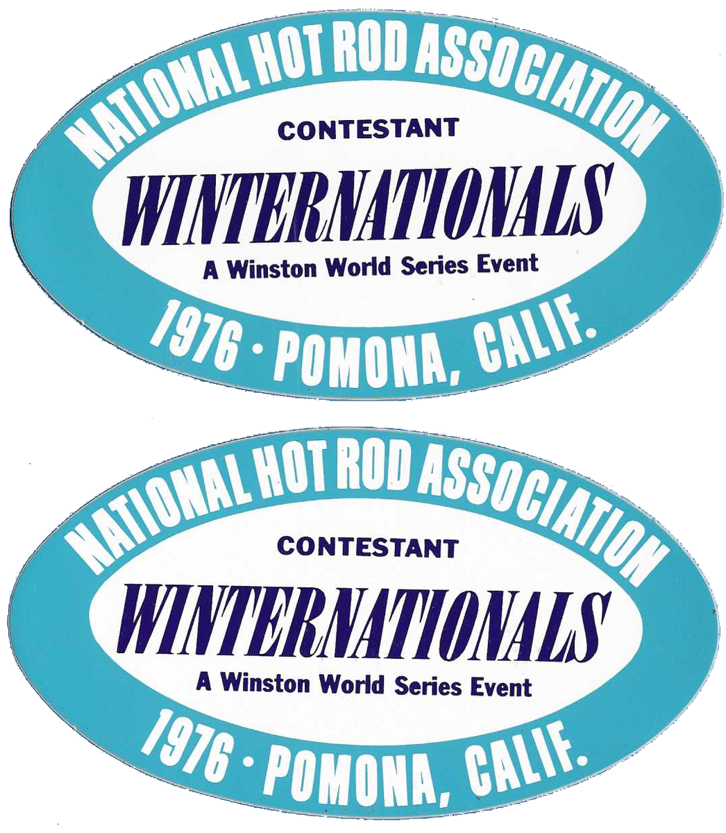 NHRA 1976 WINTERNATIONALS Contestant Window Decals (2) Pomona ...