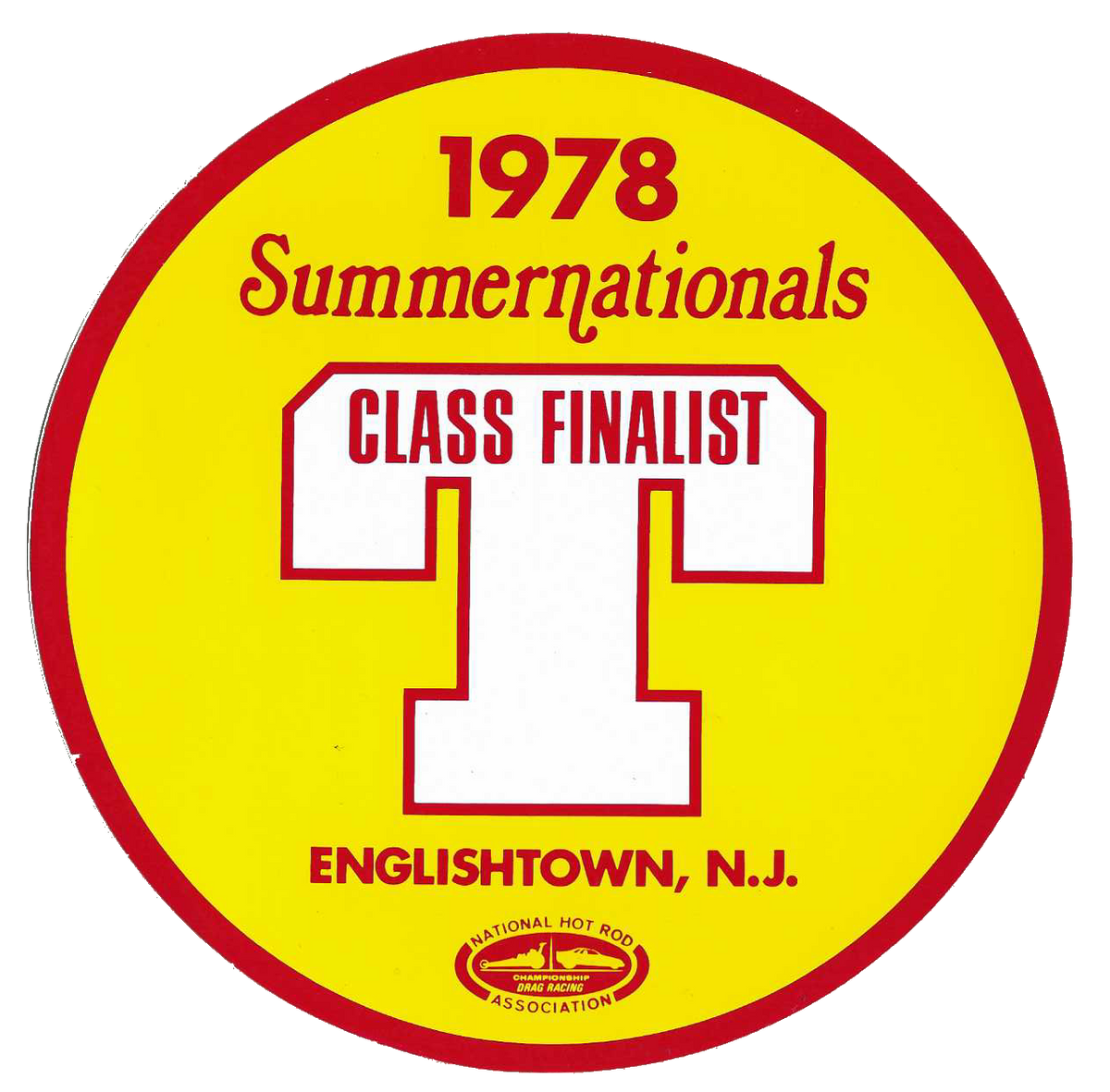NHRA 1978 Summernationals Englishtown NJ Class Finalist Decal ...