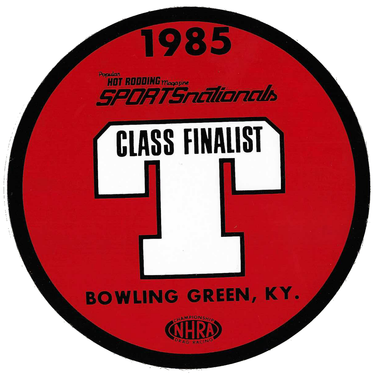 NHRA 1980 SORTSNATIONALS Bowling Green KY Class Finalist Decal ...