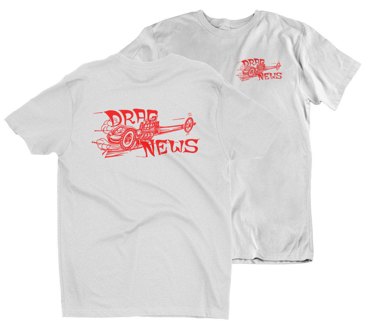 DRAG NEWS Magazine Dragster Logo White Tee – Merchants of Speed