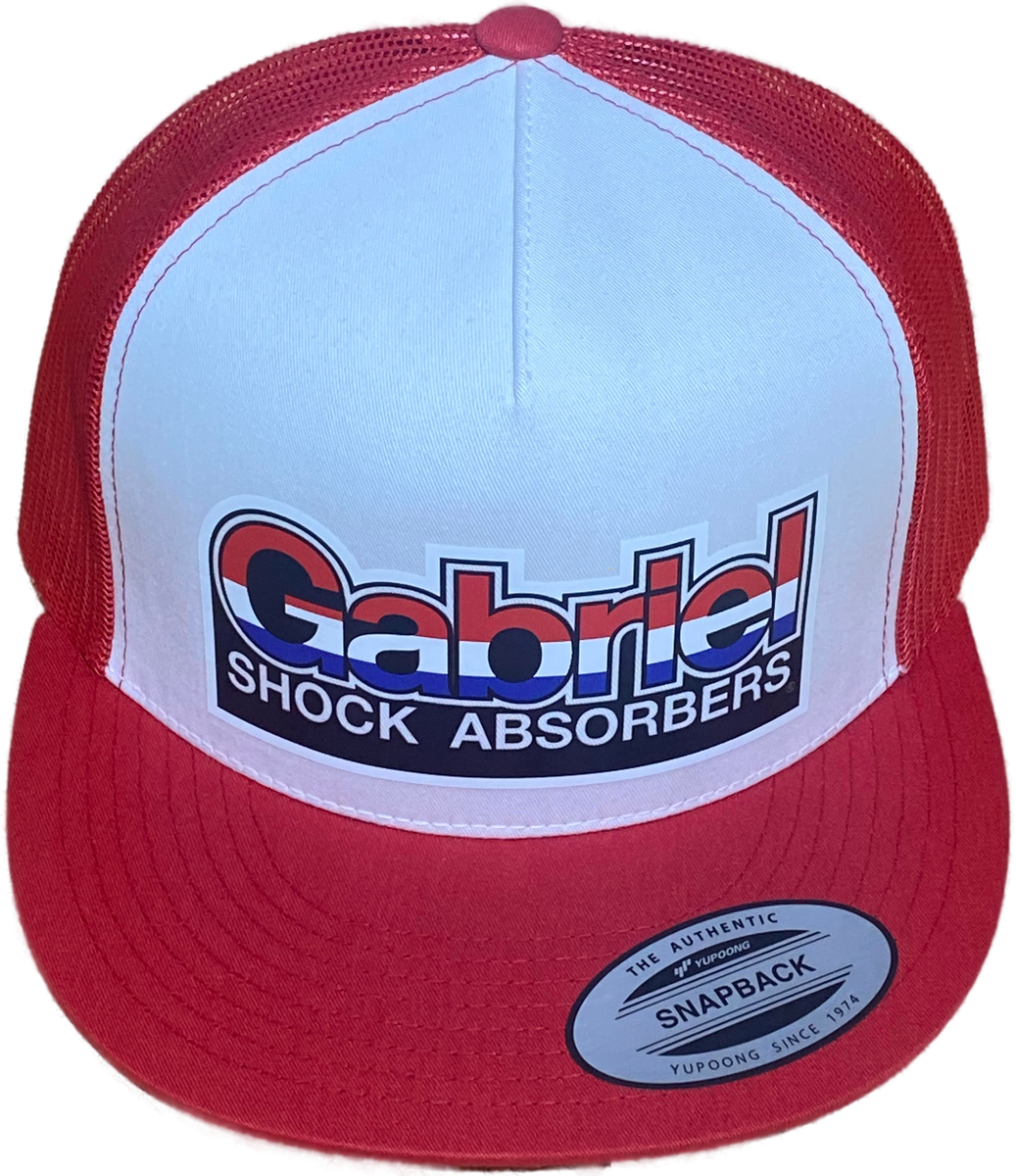 GABRIEL SHOCK ABSORBERS White/Red Flat Brim Trucker Hat – Merchants of ...
