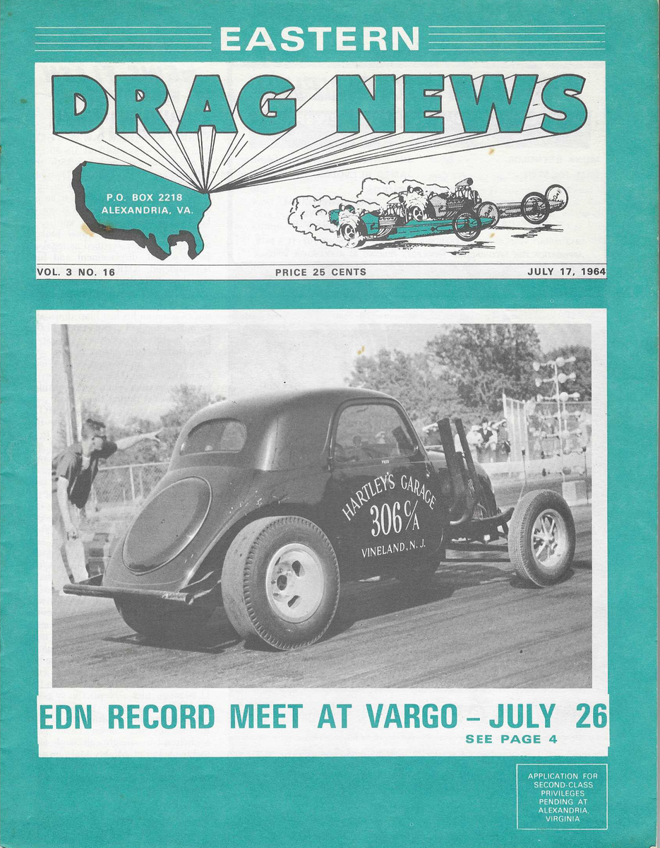 EASTERN DRAG NEWS August 21, 1964 Pacers Altered Atco Vargo Cecil Coun ...