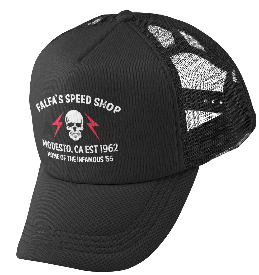 FALFA'S SPEED SHOP Black Trucker Hat 1955 Chevy American Graffiti ...