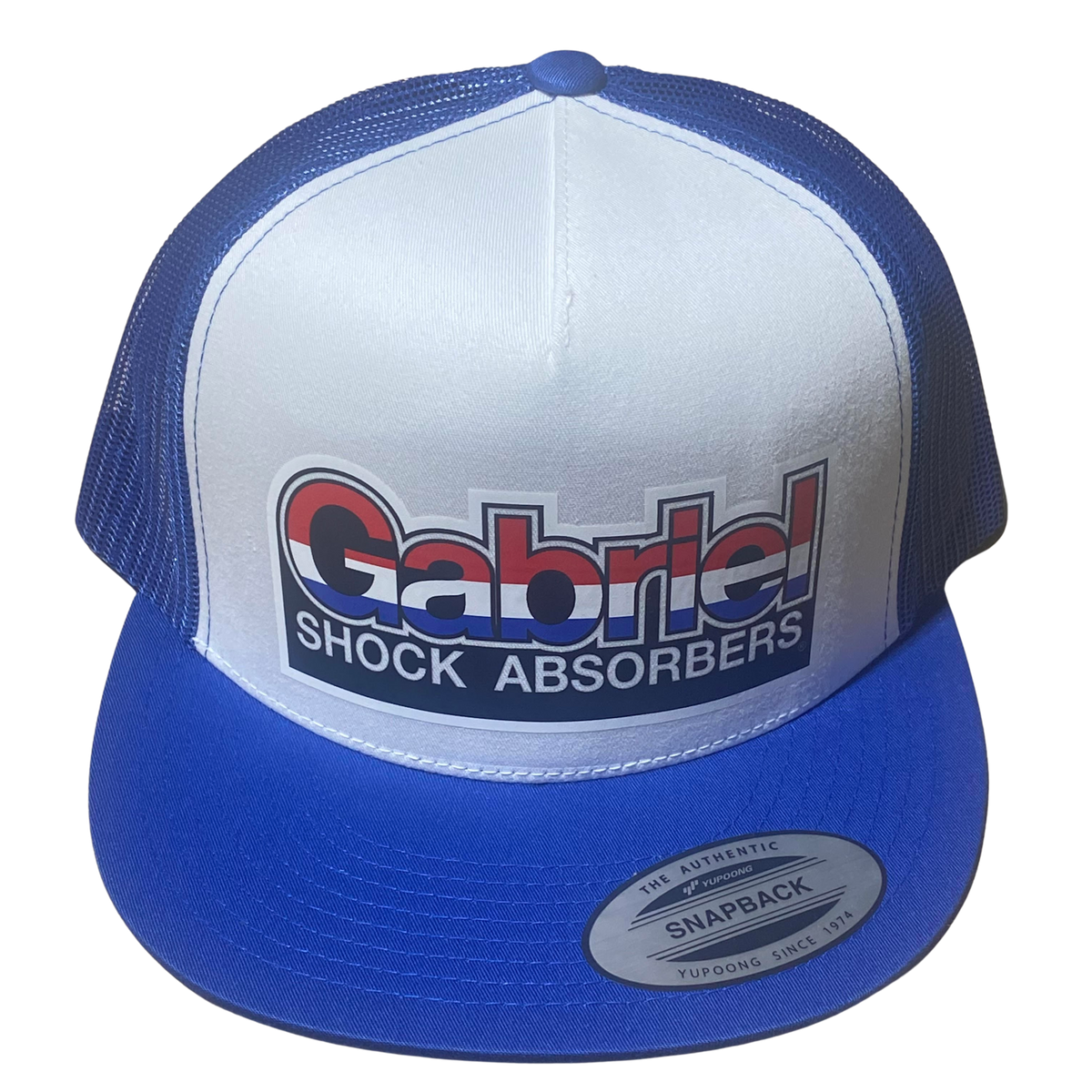 GABRIEL SHOCK ABSORBERS Royal White Trucker Hat – Merchants of Speed