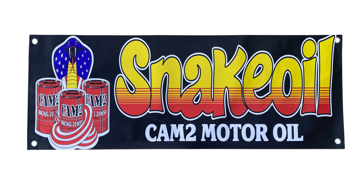 SNAKE OIL Motor Oil Bumper Sticker Garage Banner – Merchants of Speed