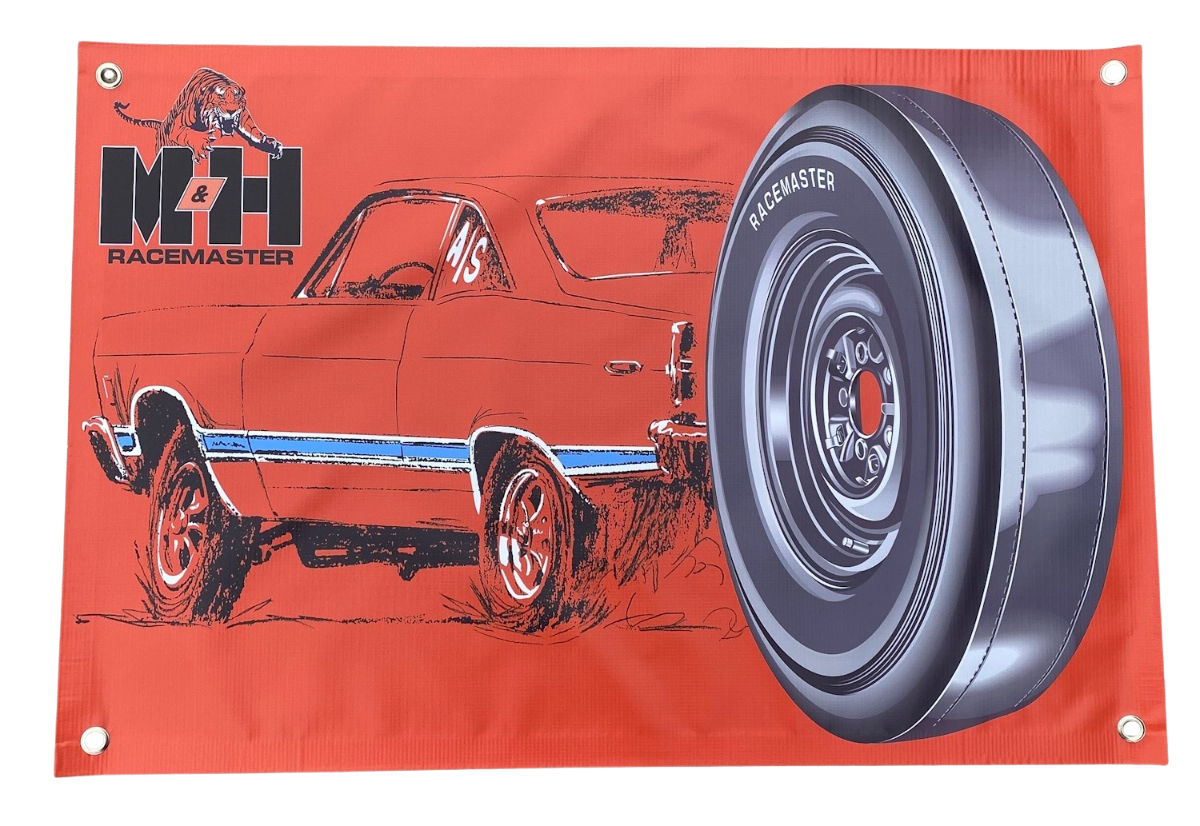 M&H RACEMASTER Ford Fairlane Advertisement Shop Banner – Merchants of Speed