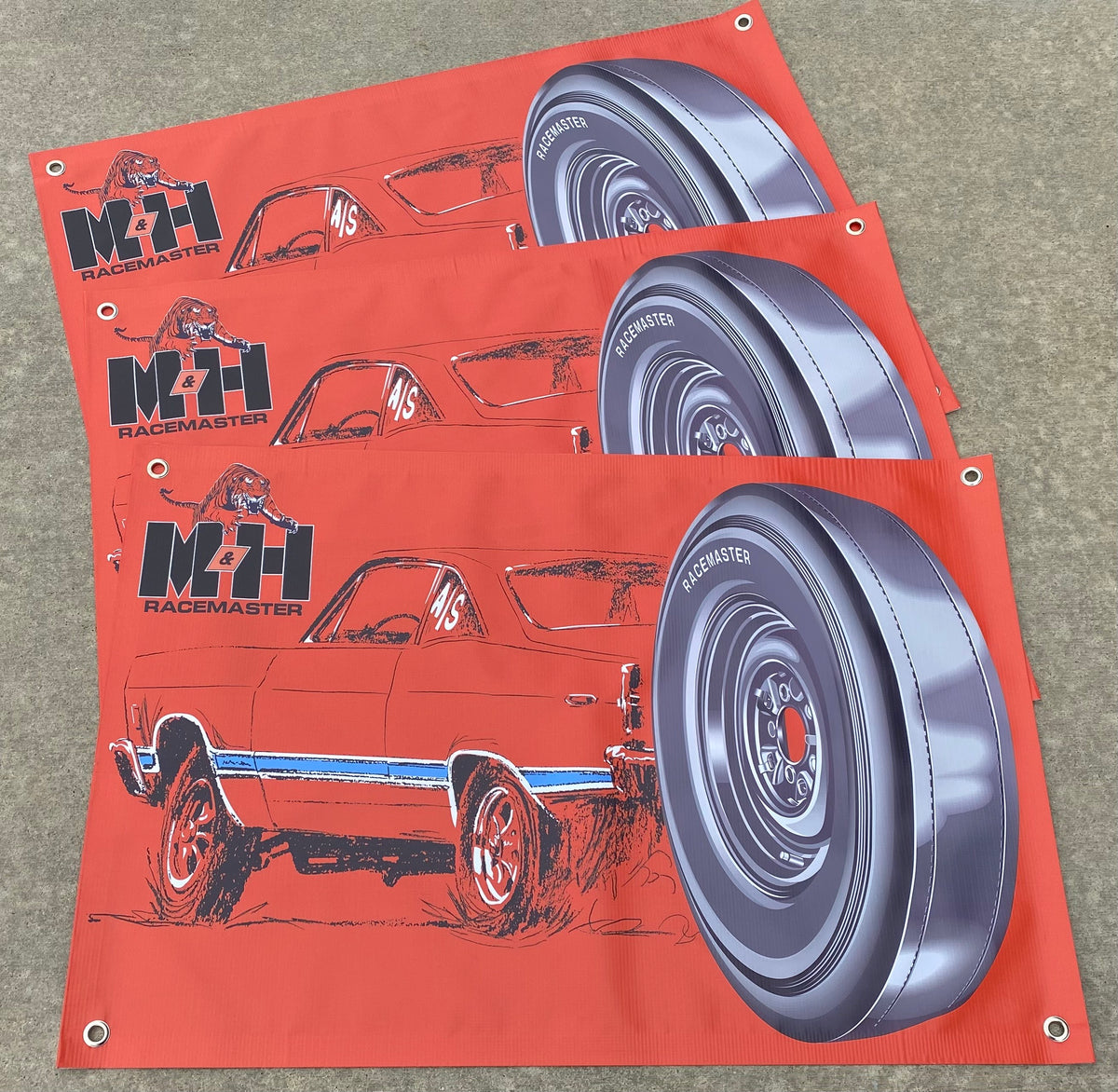 M&H RACEMASTER Ford Fairlane Advertisement Shop Banner – Merchants of Speed