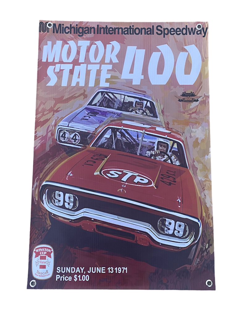 1972 '72 MOTOR STATE 400 Michigan International Speedway Banner ...