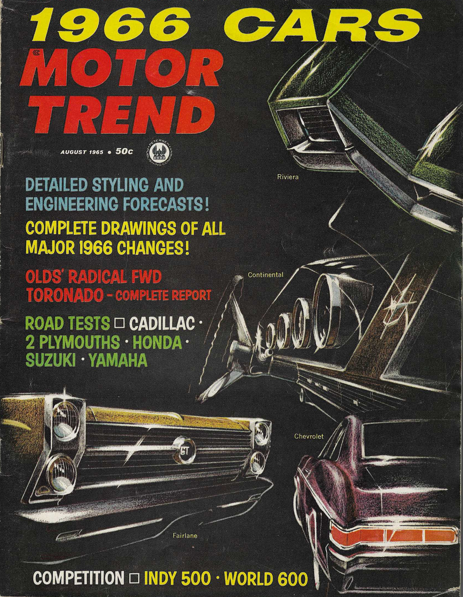MOTOR TREND Magazine August 1968 Thunderbird Barracuda Cougar ...