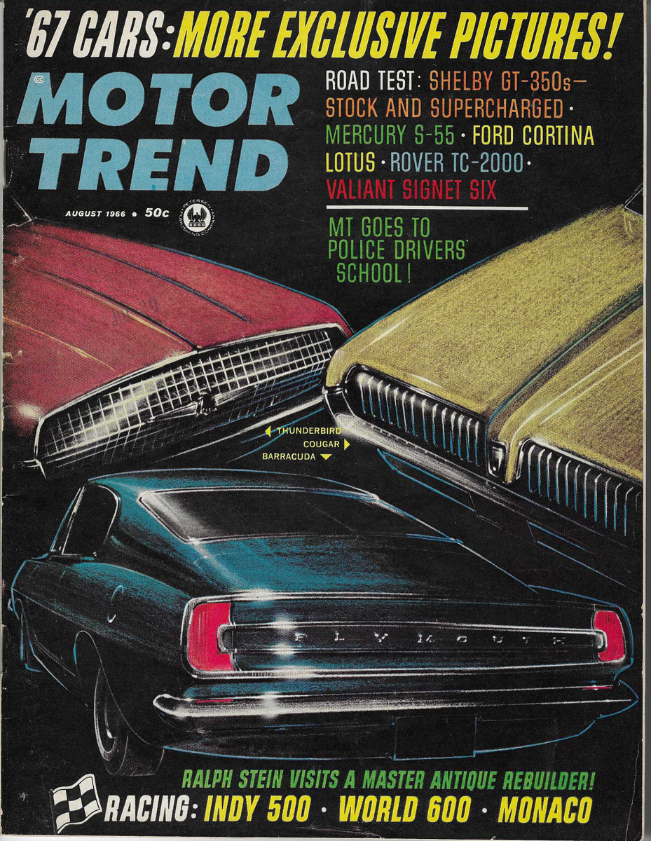 MOTOR TREND Magazine December 1966 Road Test 1967 Camaro Barracuda Mus ...