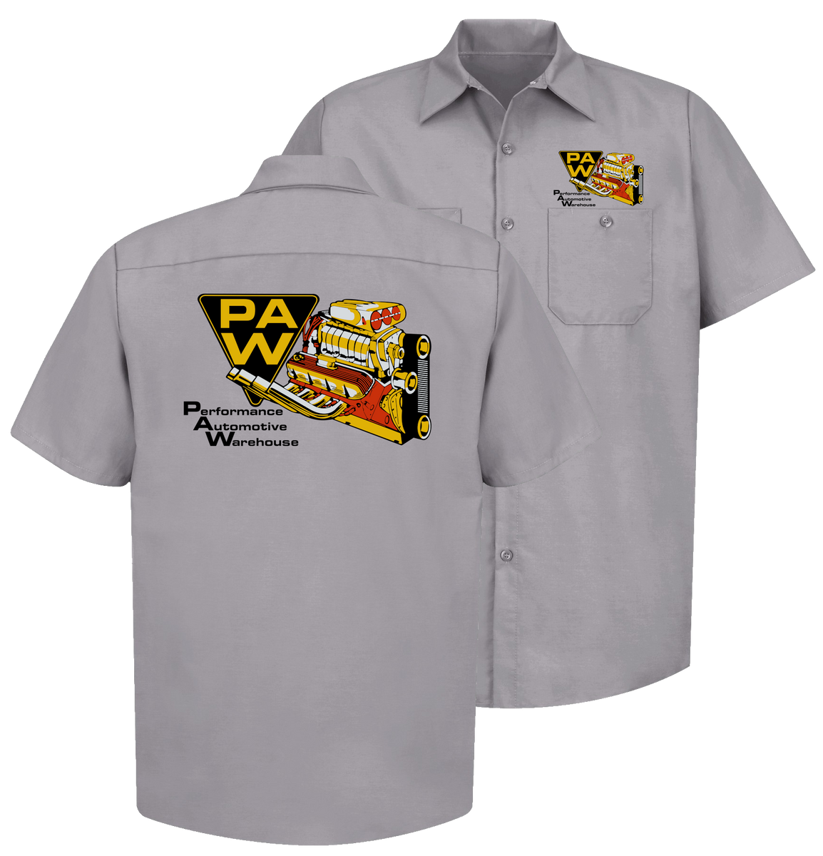 PAW Performance Automotive Warehouse Gray Shop Shirt – Merchants of Speed