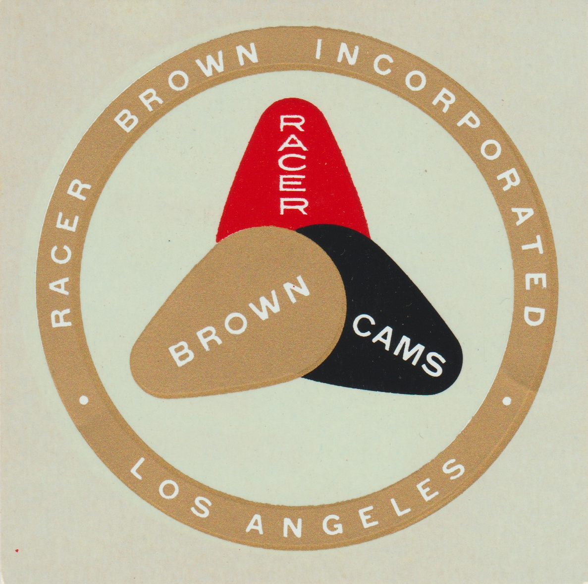 RACER BROWN CAMS Original Vintage Water Slide Decal – Merchants of Speed