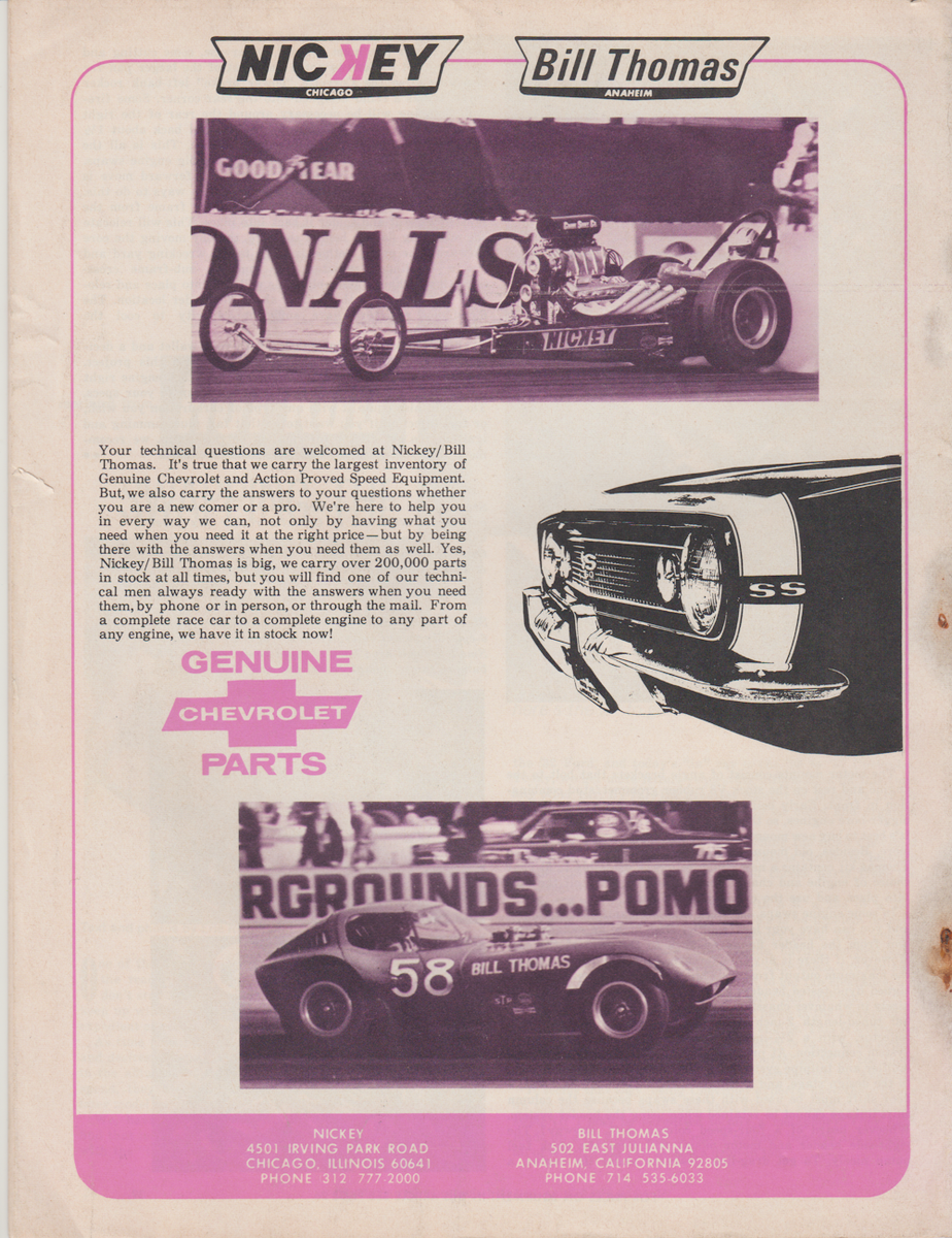 1967 1/2 NICKEY Chevrolet High Performance Equipment Catalog ...