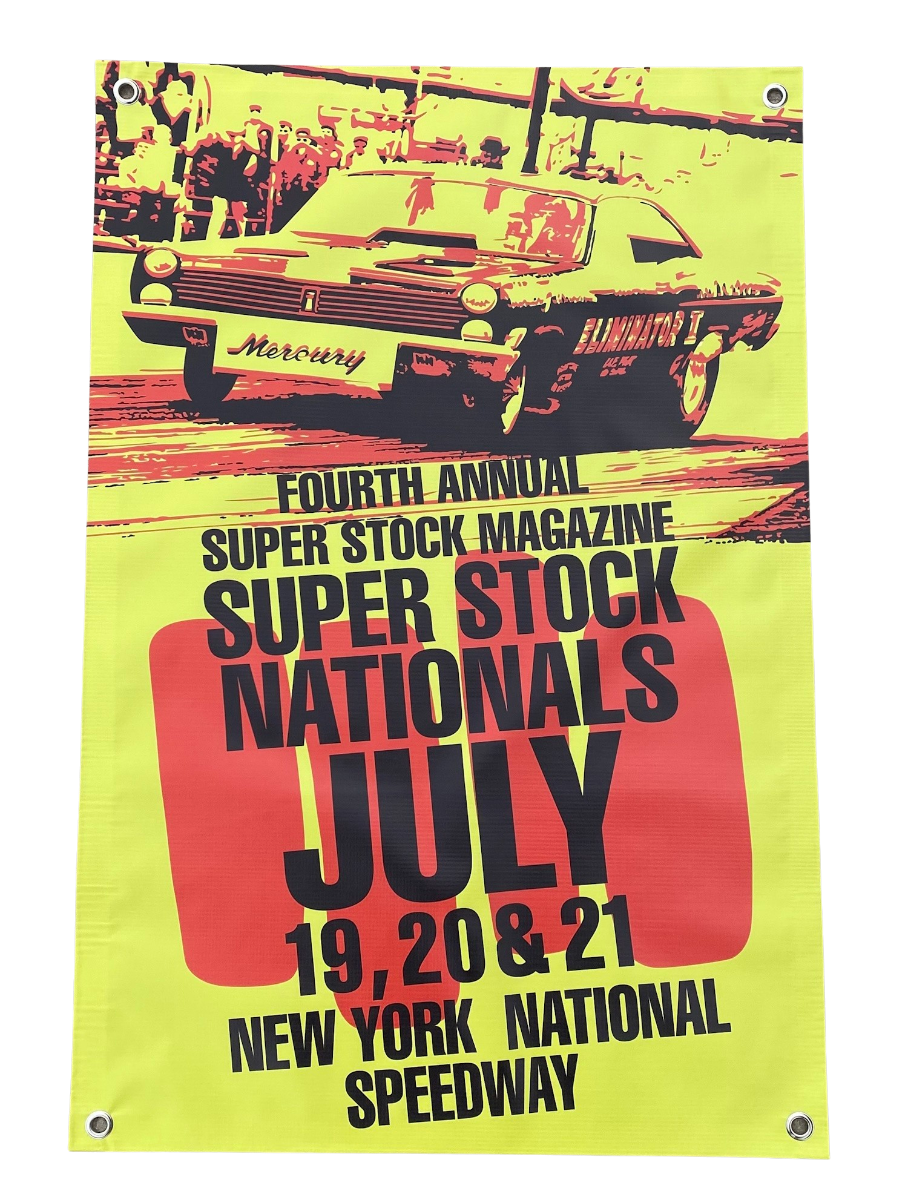 1968 '68 SUPER STOCK NATIONALS New York National Speedway Shop Banner ...