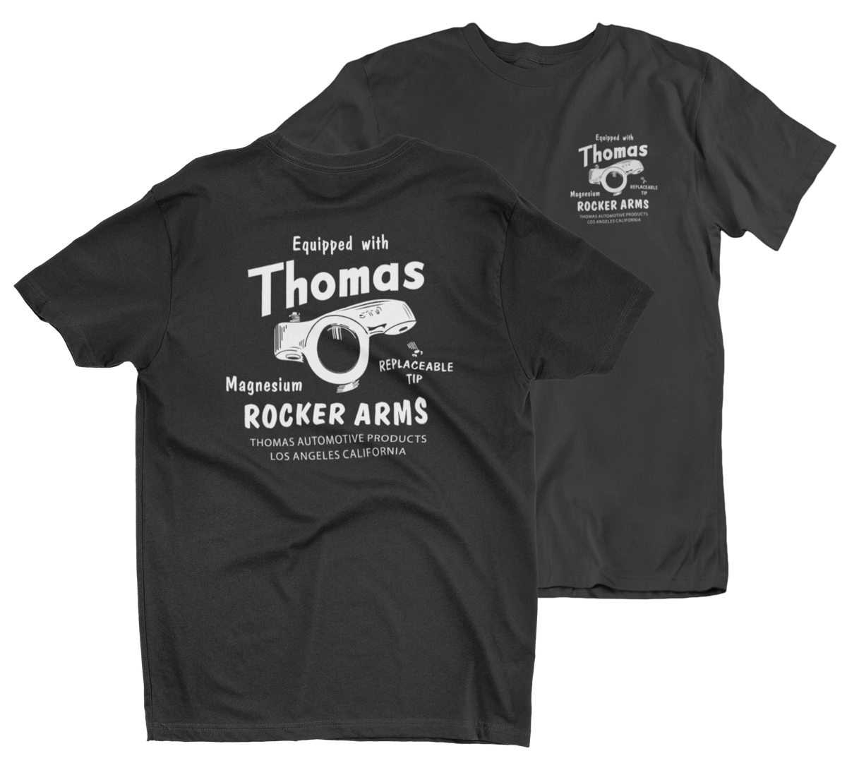 THOMAS ROCKER ARMS Black Tall Tee T-Shirt – Merchants of Speed