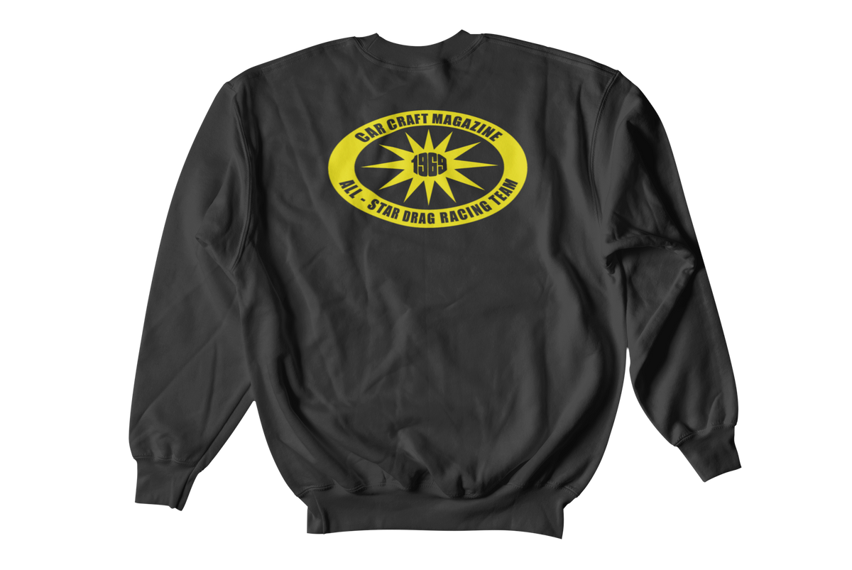 1969 CAR CRAFT All-Star Drag Racing Team Black Crew Sweatshirt Pullove ...
